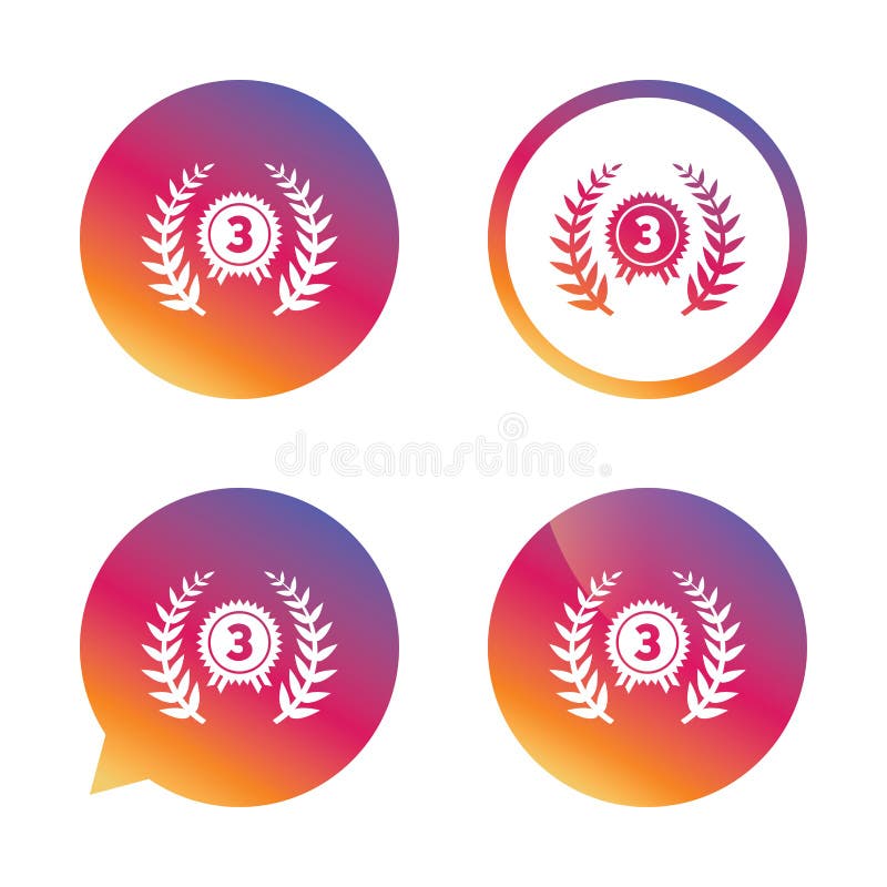 Third Place Award Sign Icon. Prize for Winner. Stock Vector ...