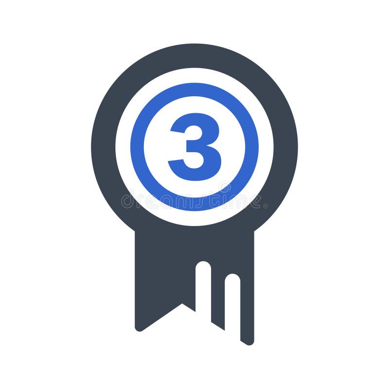 Third place badge Icon stock vector. Illustration of reward - 290854950