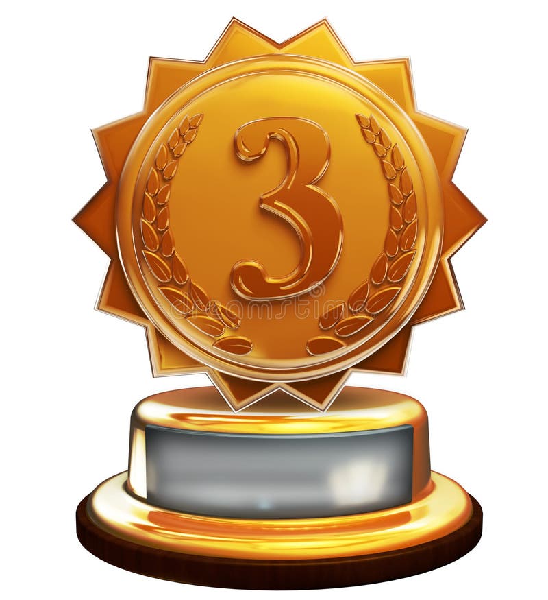 Third Place Bronze Award, Number Three, Clipping Mask Stock ...