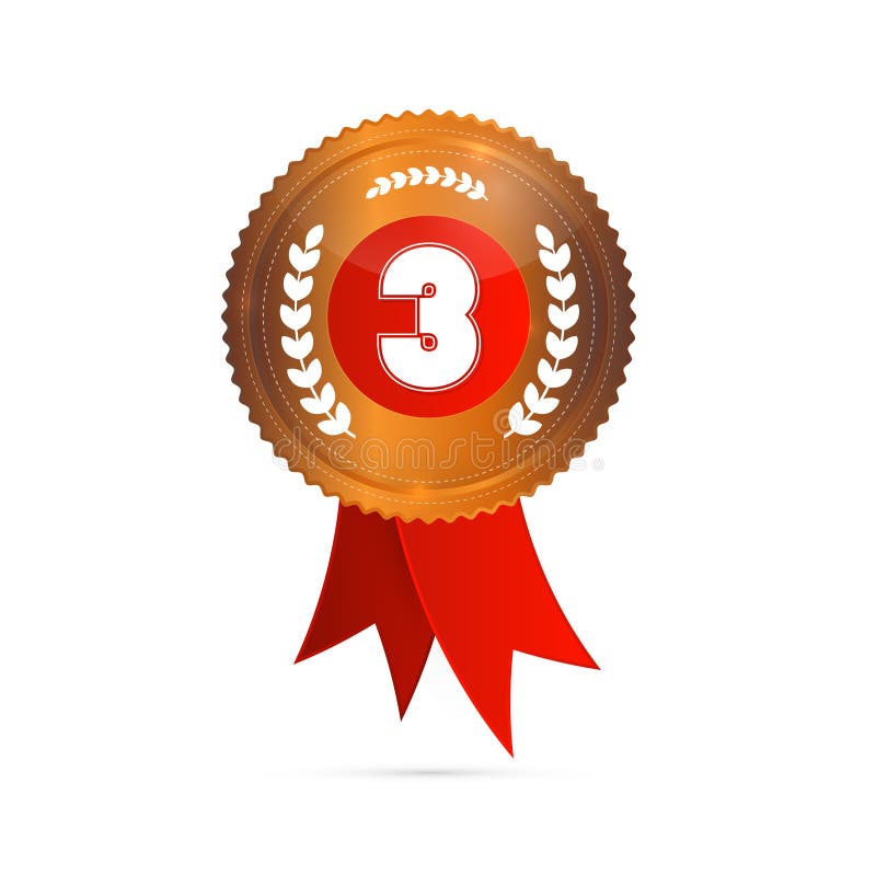 Third Place, Bronze Medal stock vector. Illustration of champion - 36459593