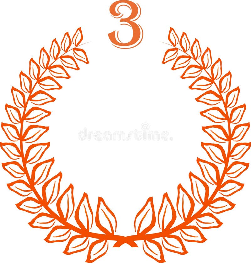 Third Place Round Frame of Copper Laurel and Crown Stock Vector ...