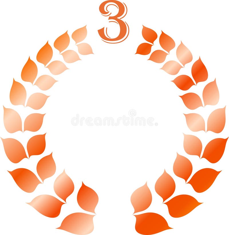 Third Place Round Frame of Copper Laurel and Crown Stock Vector ...