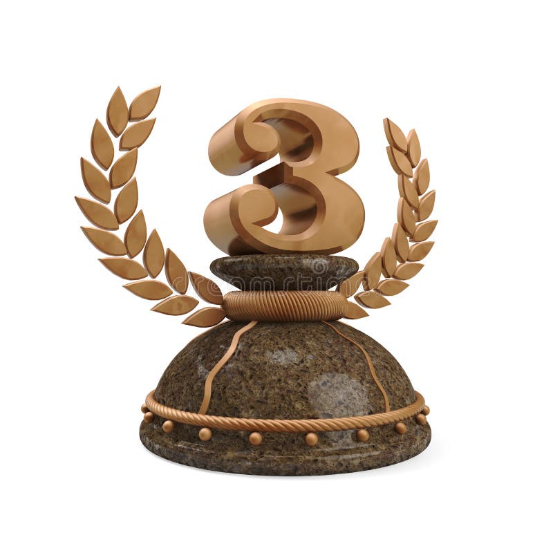 Third Place Bronze Award, Number Three, Clipping Mask Stock ...