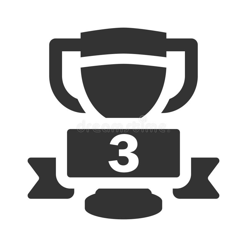 Third place trophy Icon stock vector. Illustration of symbol - 290854643
