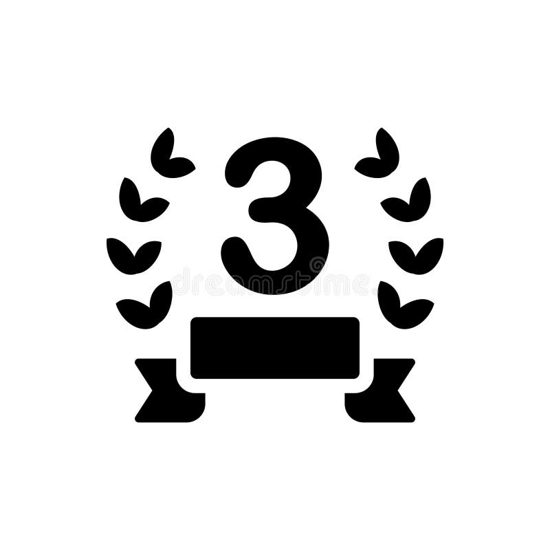 Third place wreath icon stock vector. Illustration of third - 223996182
