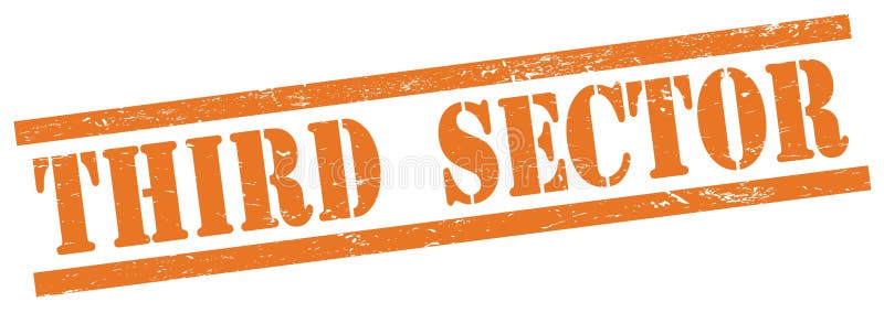 THIRD SECTOR Text on Orange Grungy Rectangle Stamp Stock Illustration ...