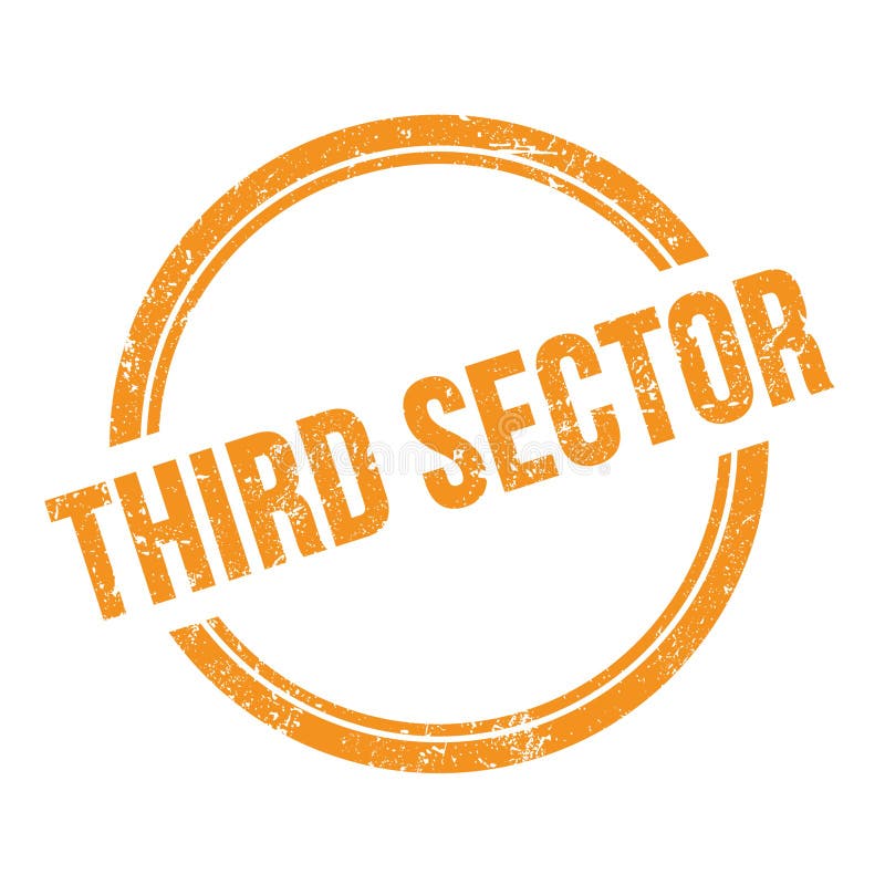 THIRD SECTOR Text Written on Orange Grungy Round Stamp Stock ...