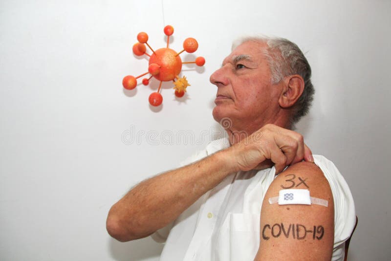 Third Time Vaccinated, Third Dose of Vaccine Stock Image - Image of ...
