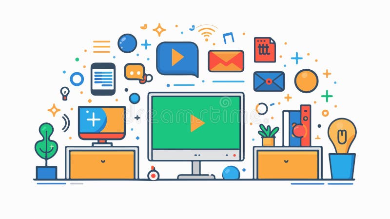 TV Screen Icon for Multimedia Usage Stock Illustration - Illustration ...