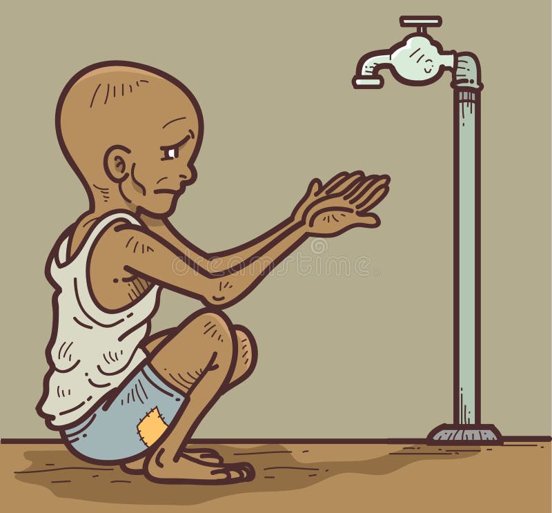 Thirst and hunger stock vector. Illustration of batter - 74600436