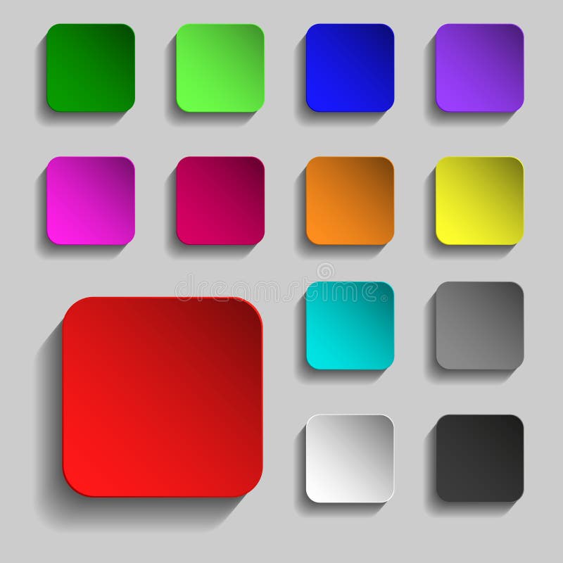 Thirteen Colorful Web Buttons for Your Design. Stock Illustration ...