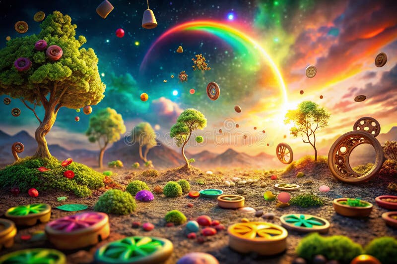 Thirteen Mystical Objects in a Dreamlike Landscape a Surreal ...