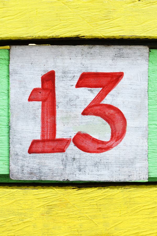 Thirteen stock image. Image of number, written, planks - 45870325