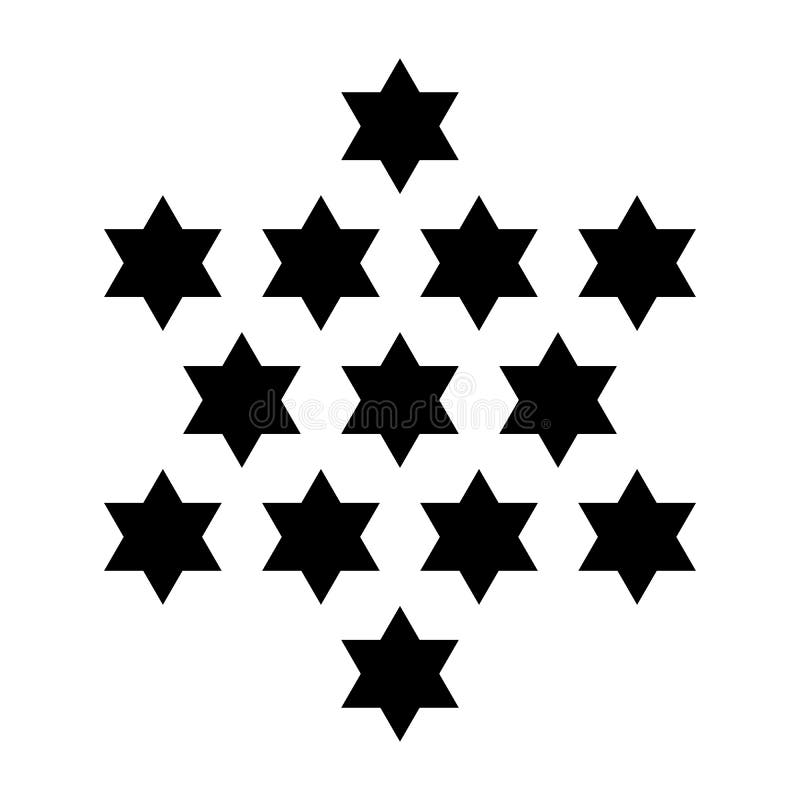 Thirteen Stars, 13 Hexagrams Forming a Centered, Six-pointed Star Stock ...