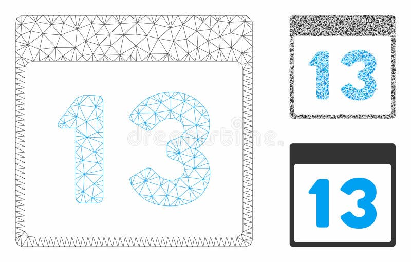 Thirteenth Calendar Page Vector Mesh Carcass Model and Triangle Mosaic ... Thirteenth Calendar Page Vector Mesh Carcass Model and Triangle Mosaic ...