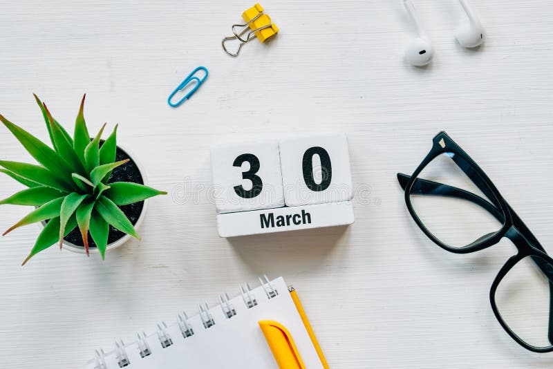 30 Thirtieth Day of Spring Month Calendar March Stock Photo - Image of ...