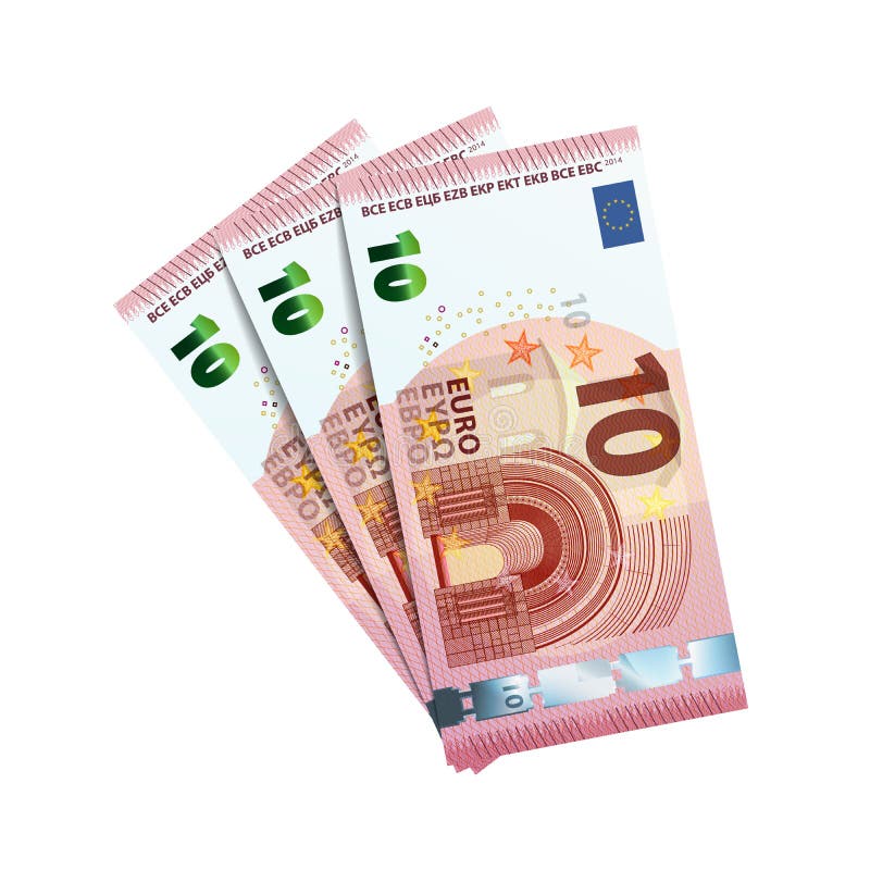 Thirty Euro in Bundle of Banknotes on White Stock Photo - Image of ...