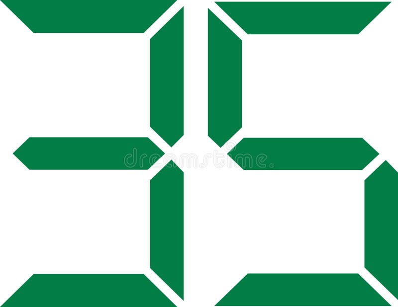 Thirty-five Digital Number 35 Stock Vector - Illustration of character ...