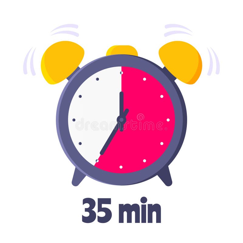 Thirty Five Minutes on Analog Clock Face Flat Style Design Vector ... Thirty Five Minutes on Analog Clock Face Flat Style Design Vector ...