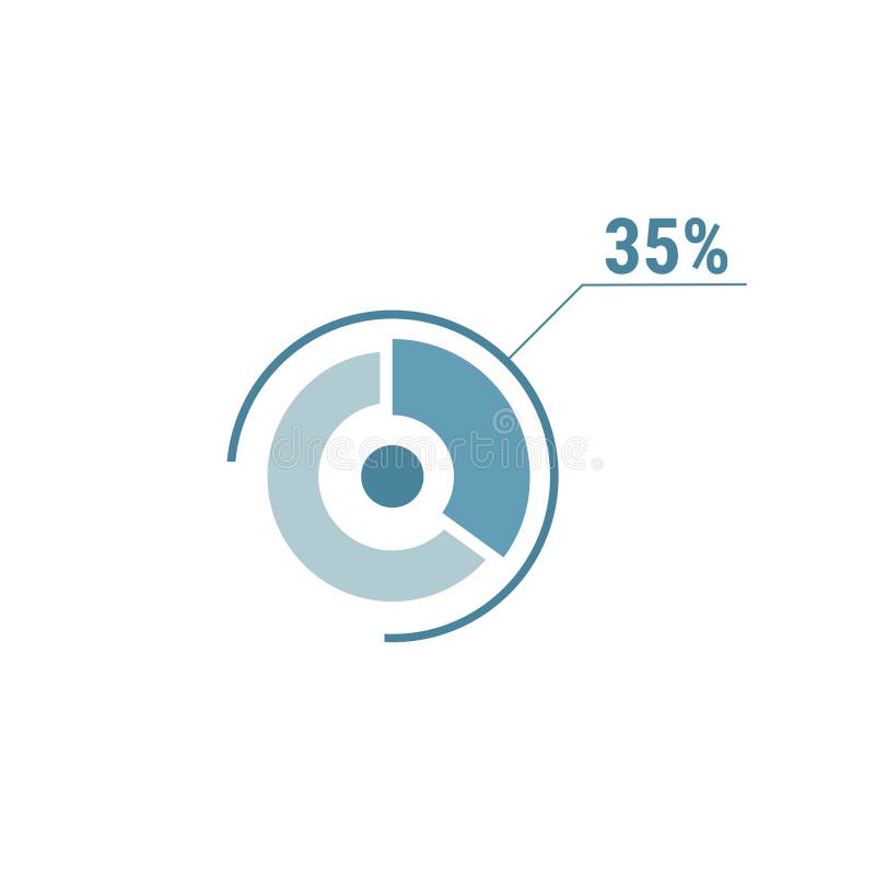 Thirty Five Percent People Chart Graphic, 35 Percentage Vector Diagram ...