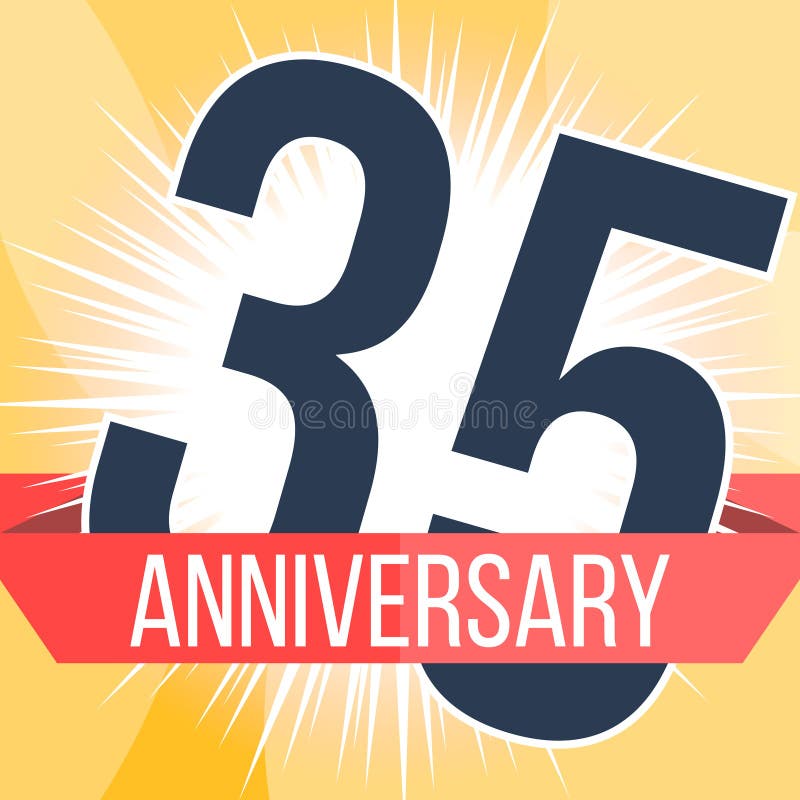 Thirty Five Years Anniversary Banner. 35th Anniversary Logo. Vector ...