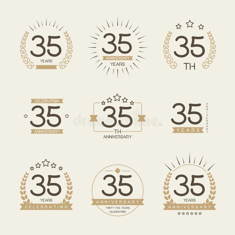 Thirty Five Years Anniversary Celebration Logotype. 35th Anniversary ...