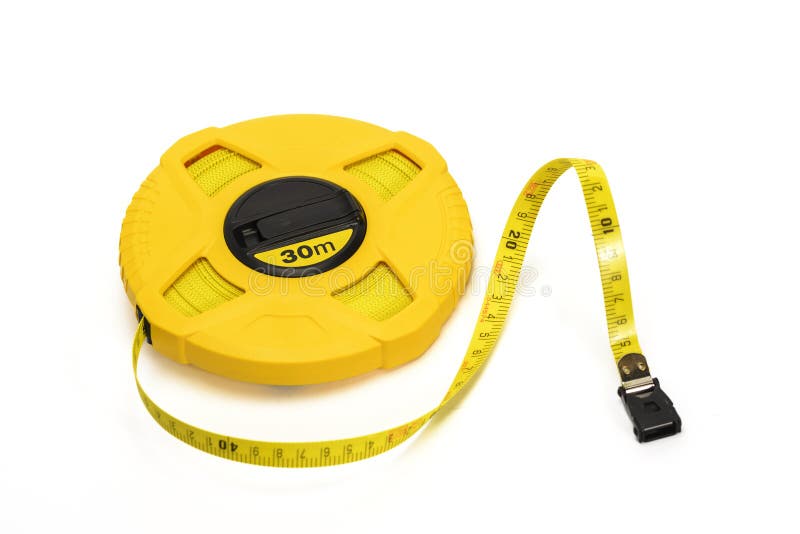Thirty Meter Flexible Measuring Tape on White Background Stock Image ...