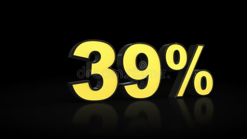 Thirty-nine 39 Percent 3D Rendering Stock Illustration - Illustration ...