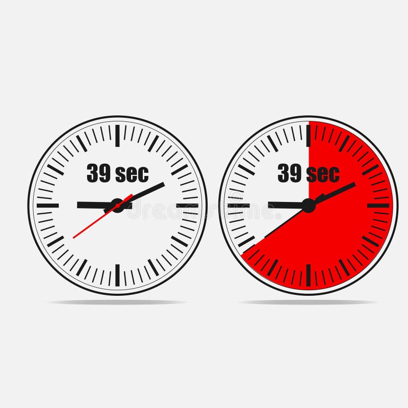 39 Seconds Clock on Gray Background Stock Illustration - Illustration ...
