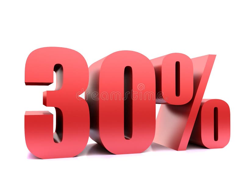 Thirty percent 30 symbol stock illustration. Illustration of sell ...