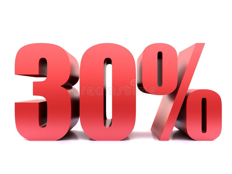 Thirty percent 30 symbol stock illustration. Illustration of market ...