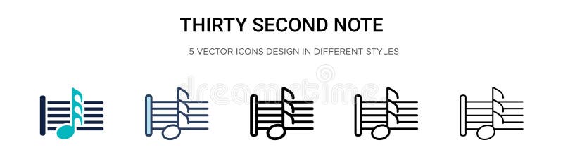 Thirty Second Note Rest Vector Icon On White Background. Flat Vector ...