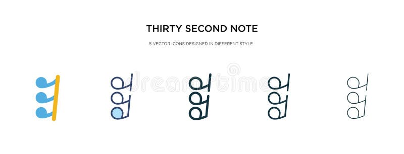 Thirty Second Note Rest Icon in Different Style Vector Illustration ...