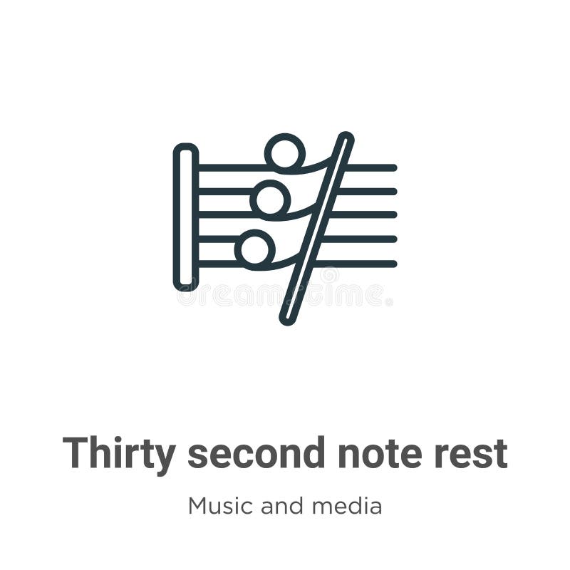 Thirty Second Note Rest Outline Vector Icon. Thin Line Black Thirty ...