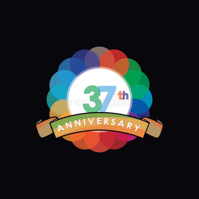 Thirty-seven Anniversary Logo Vector Stock Vector - Illustration of ...