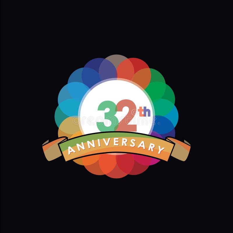 Thirty-two Anniversary Logo Vector Stock Vector - Illustration of ...