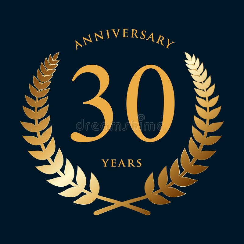 Thirty Years of Anniversary. Isolated Vector Illustration Stock Vector ...
