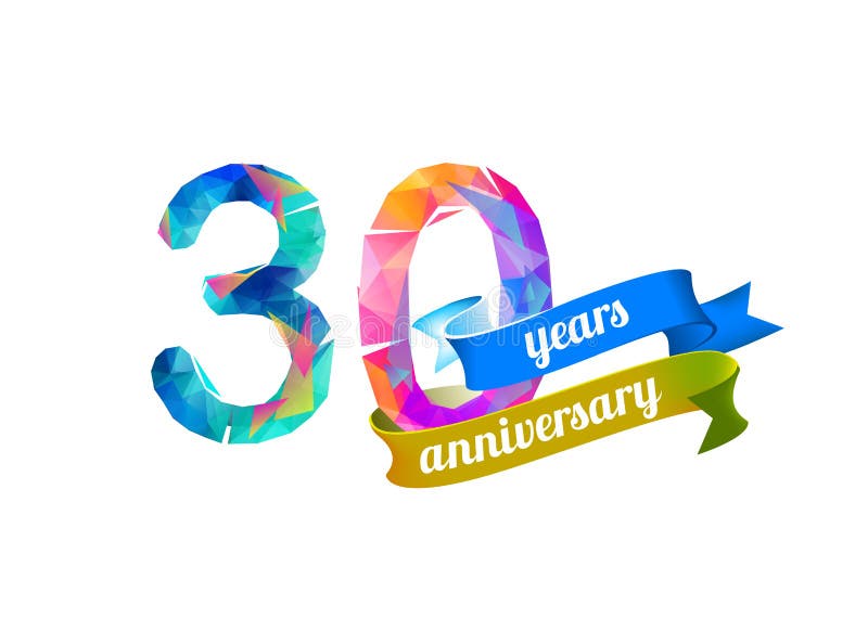 30 Thirty Years Anniversary. Stock Vector - Illustration of happy ...