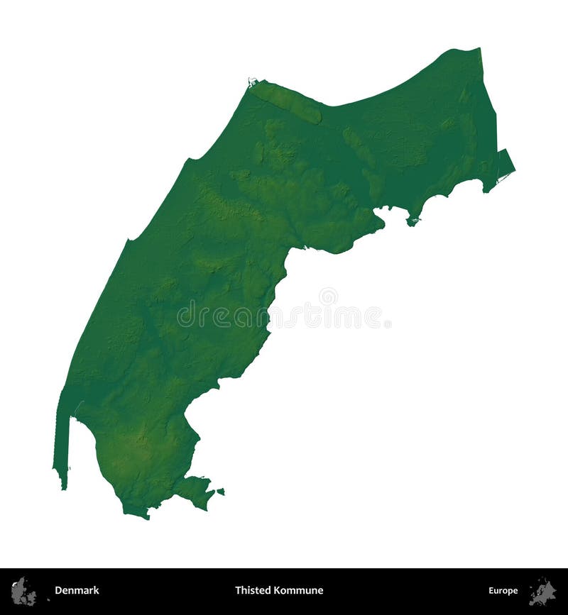 Thisted Kommune, Denmark, Isolated on White. Physical Stock ...