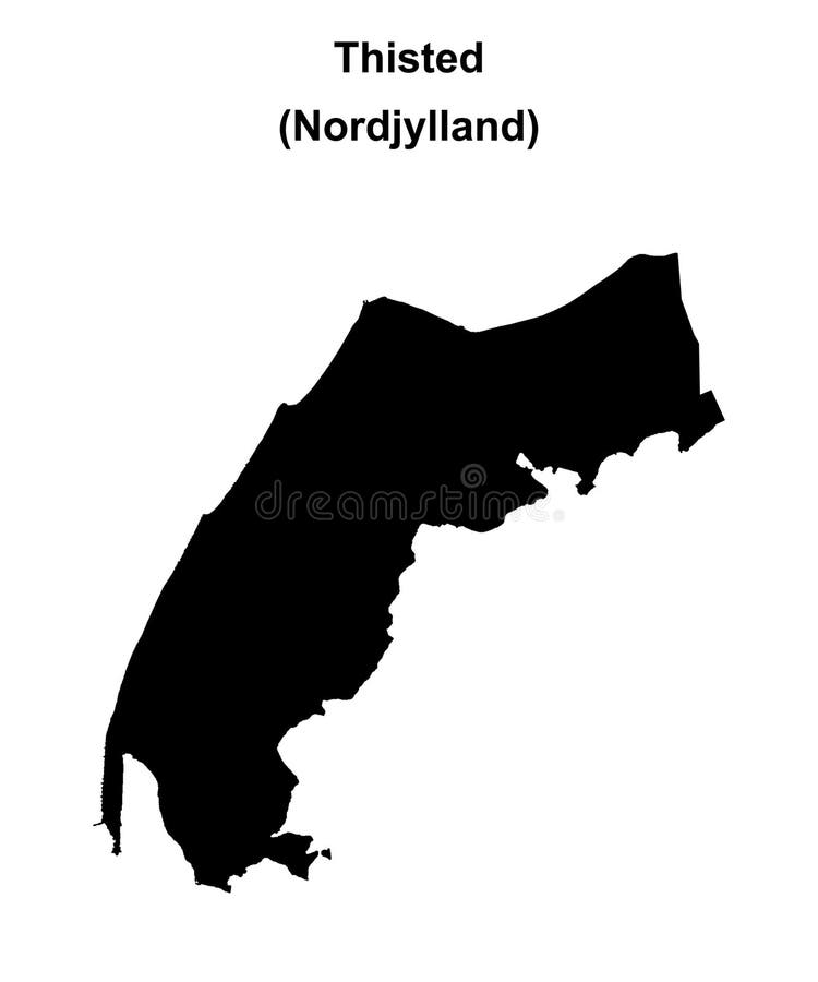 Thisted outline map stock illustration. Illustration of template ...