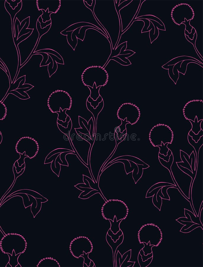 Stylized Thistle Background Stock Vector - Illustration of corner ...
