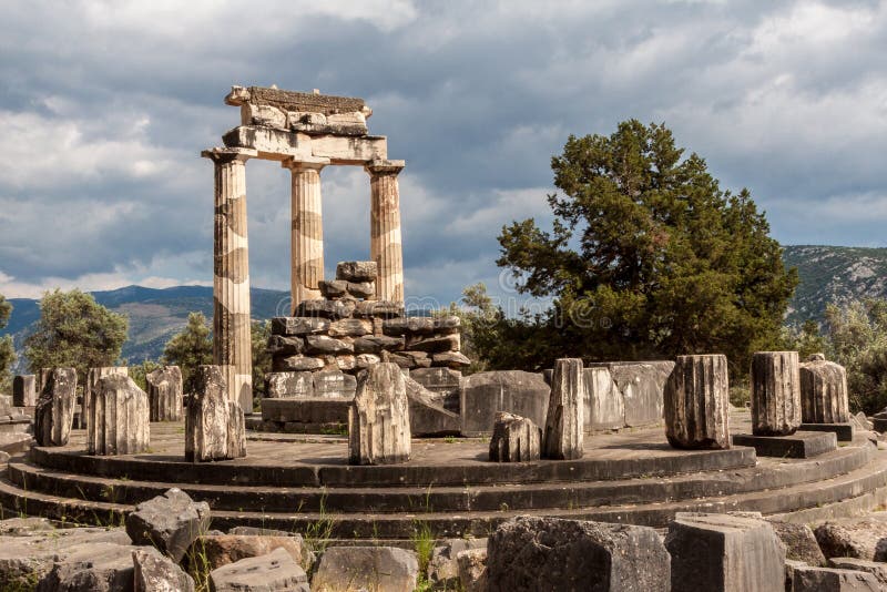 Tholos at Delphi Greece stock image. Image of trees, column - 31926755