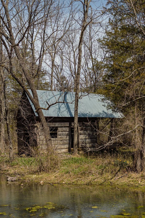 Thomas Brown Cabin at Falling Spring Mill Stock Image - Image of ...