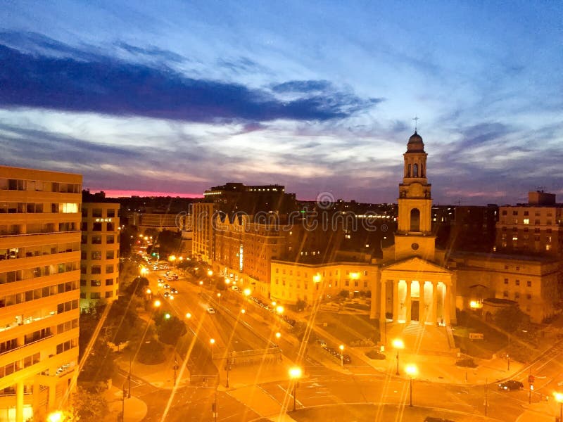 Thomas Circle - Washington D.C. from Above Editorial Stock Photo ...