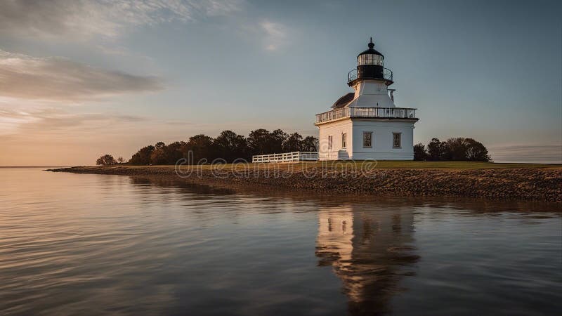 Thomas Point Lighthouse on the Chesapeake Bay Stock Illustration ...