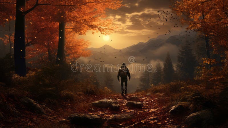 Thomas Walking: Autumn Forest Trail Concept Art with Richly Colored ...