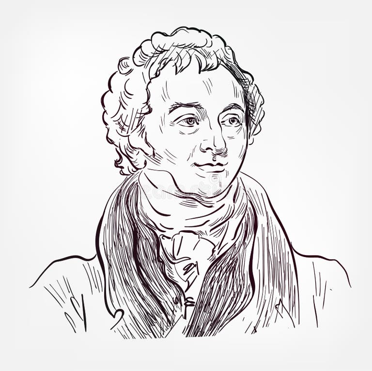 Thomas Young Vector Sketch Portrait Isolated Editorial Stock Photo ...