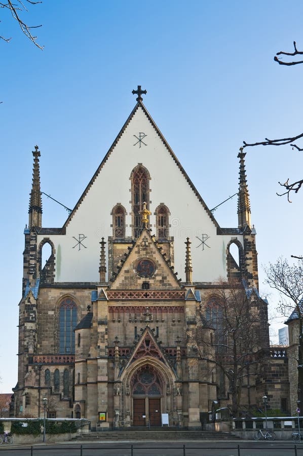 Thomaskirche in Leipzig stockfoto. Bild von europa, bach - 17213384
