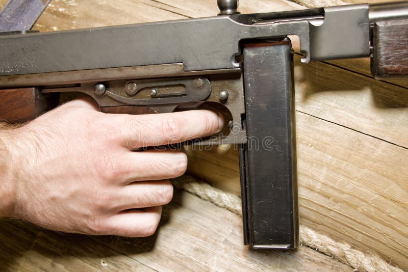 Thompson gun stock image. Image of solid, armies, soldier - 14387483