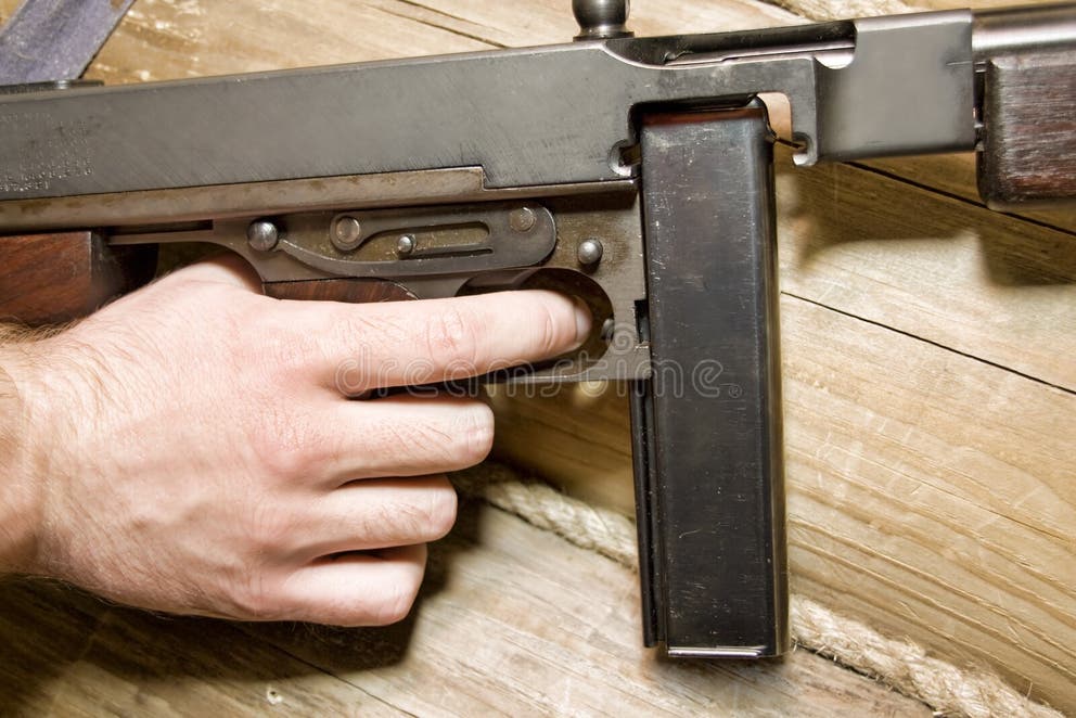 Thompson gun stock image. Image of solid, armies, soldier - 14387483